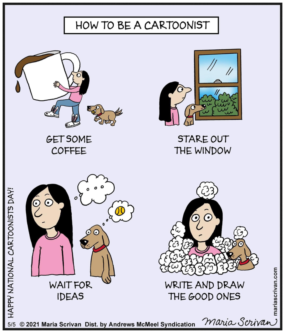 20 Single-Panel Cartoons About The Talks Between A Dog And Female Owner