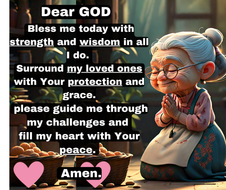 10+ Beautiful Illustrations of an Old Lady with Daily Prayers to Bless ...