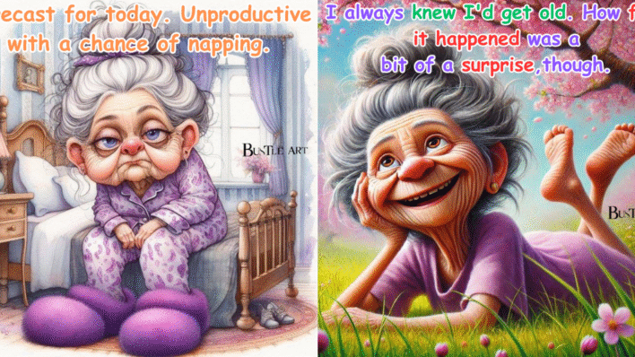 These 20 Cartoons Illustrate Funny Old Age Moments